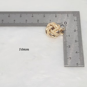 10K Yellow Gold Knot Earrings, Gold Knot Studs, Gold Love Knot Earrings, Gold Love Knot Pendant ...