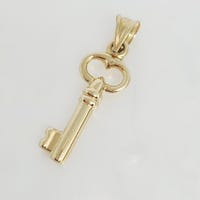 14k Gold Antique Key Necklace, Cybele Key Necklace, Gemstone Skeleton ...