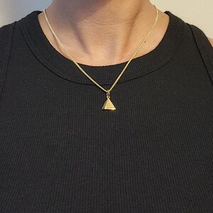 14K Yellow Gold Pyramid Charm, Solid Gold Pyramid Charm, Gold Egyptian ...