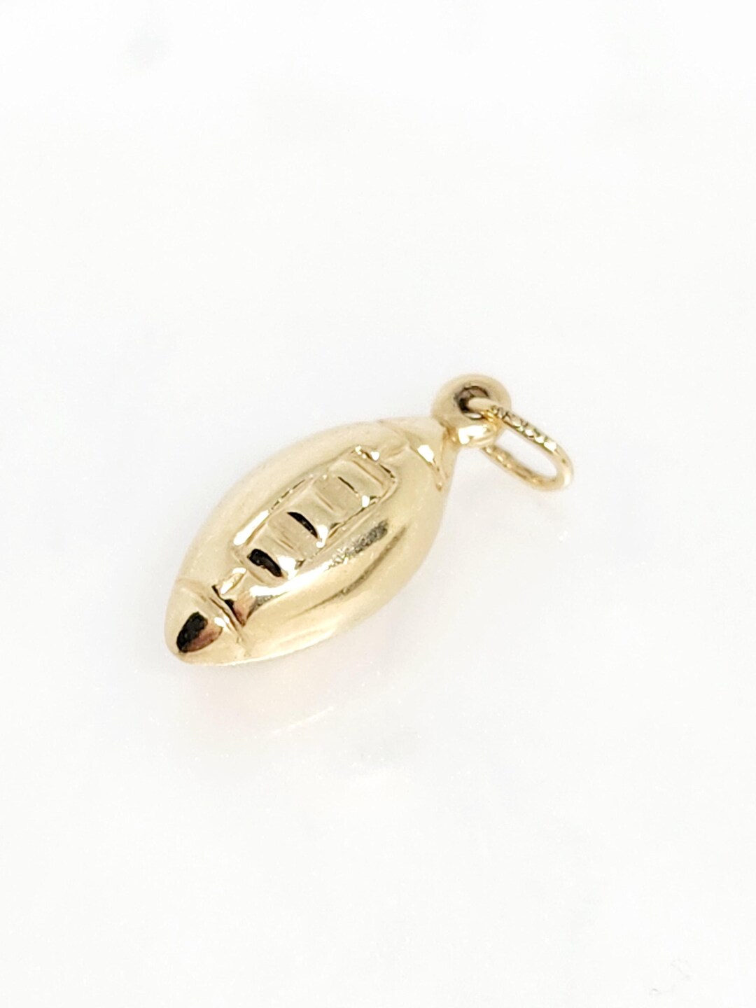 14K Real Gold Football, Gold Ball Charm, Gold Football Charm, Gold ...