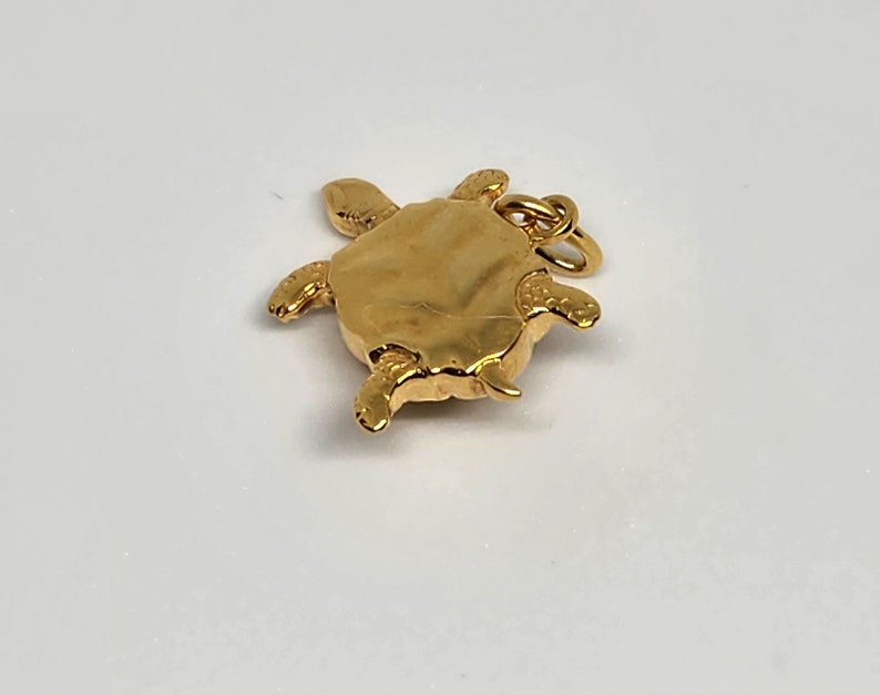 10K Real Gold Turtle Charm, Gold Turtle Pendant, Gold 3D Turtle, Gold ...