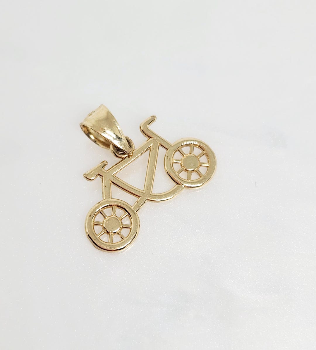 Genuine Gold Bicycle Charm, Gold Bike Pendant, Golden Bike, Gift for ...