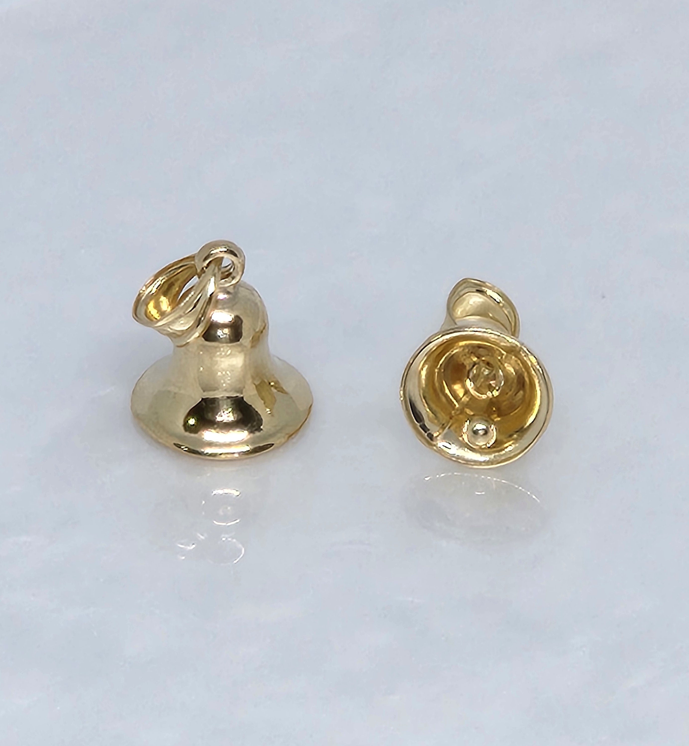 10K Real Gold Bell Charm, Bell With Moving Clapper, Gold Bell With ...