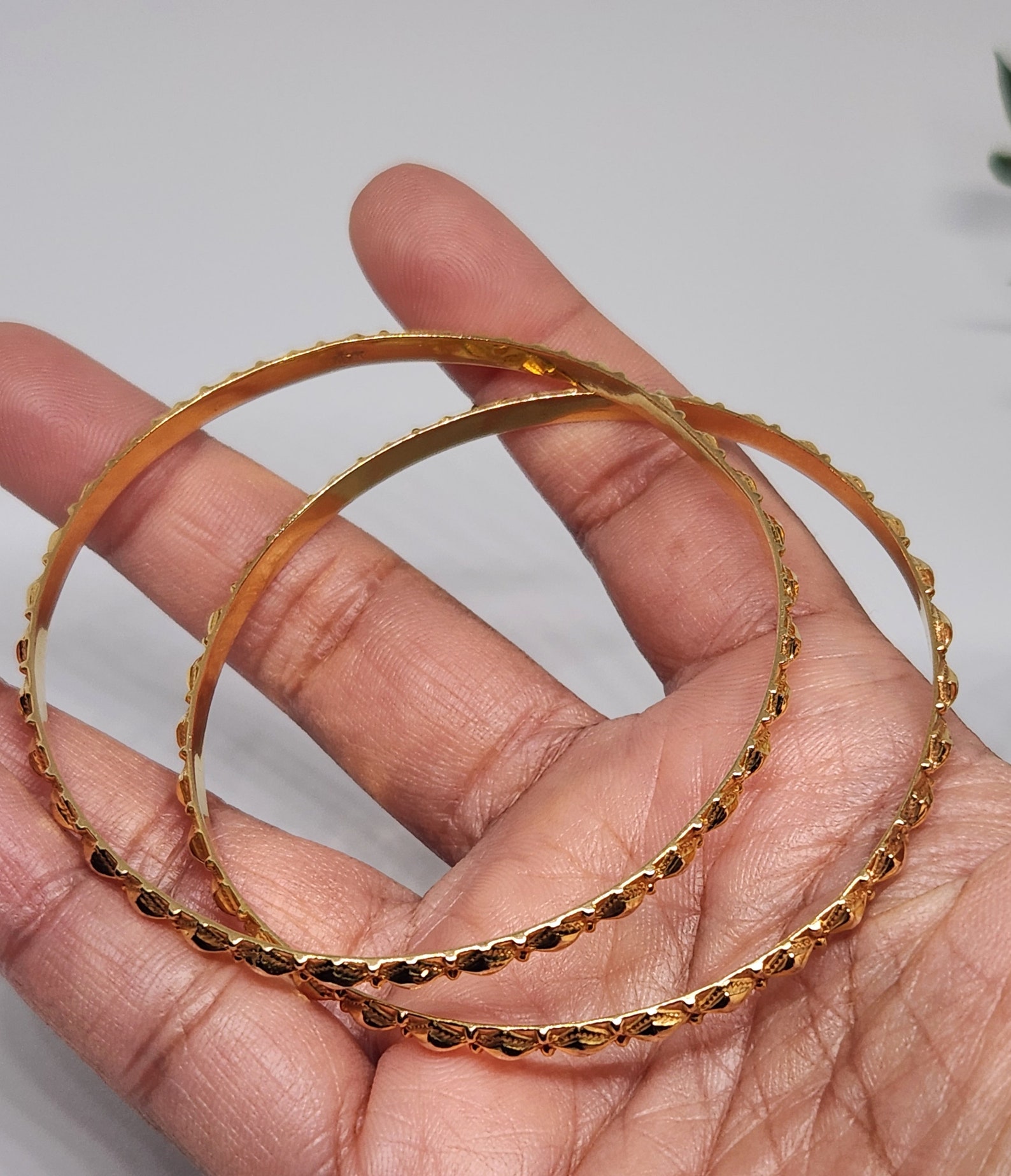10K Genuine Gold Vintage Bangles, Gold Jingles, Gold Filigree Bangles ...