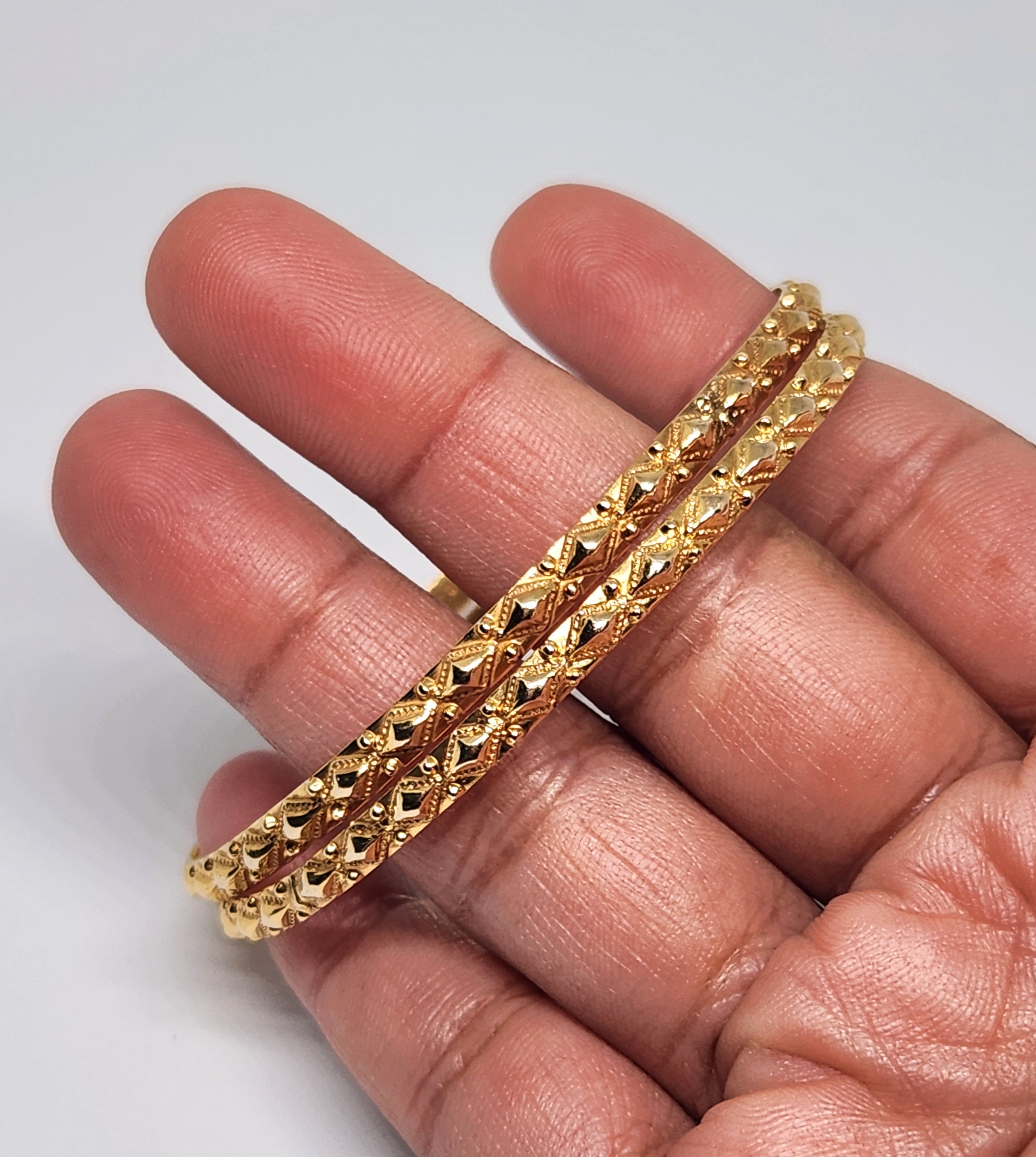 10K Genuine Gold Vintage Bangles, Gold Jingles, Gold Filigree Bangles ...