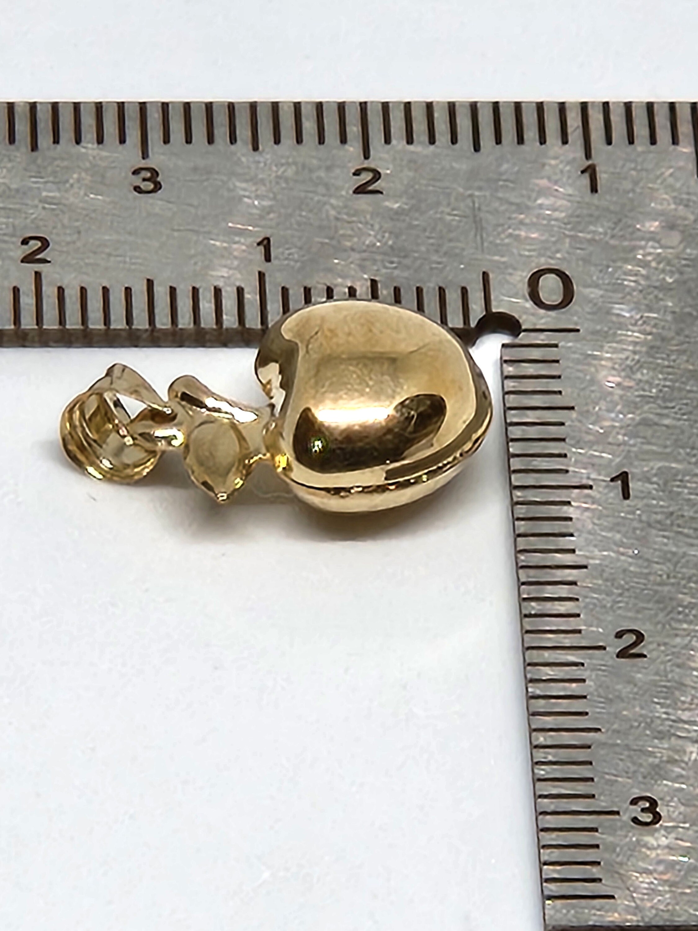 10K Real Gold Apple Charm, Puffy Charm, 3D Apple, Dainty Charm, Apple ...