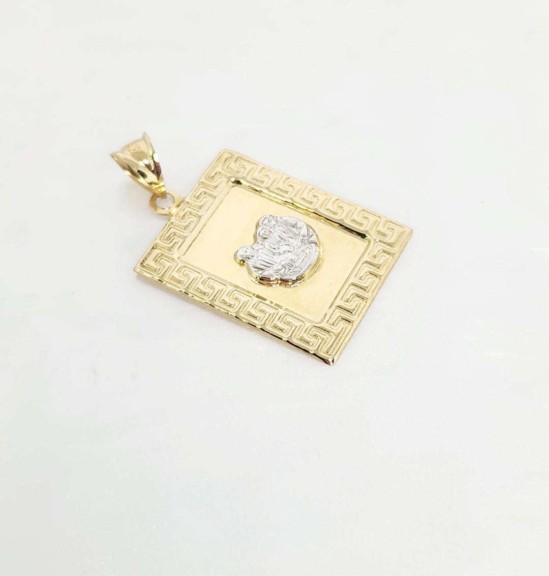 10K Yellow Gold Virgin Mary Pendant, Gold Baptism Pendant, Gold ...