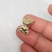 10K Real Gold Teddy Bear Charm, Lifelike Teddy Bear Pendant, Puffy ...