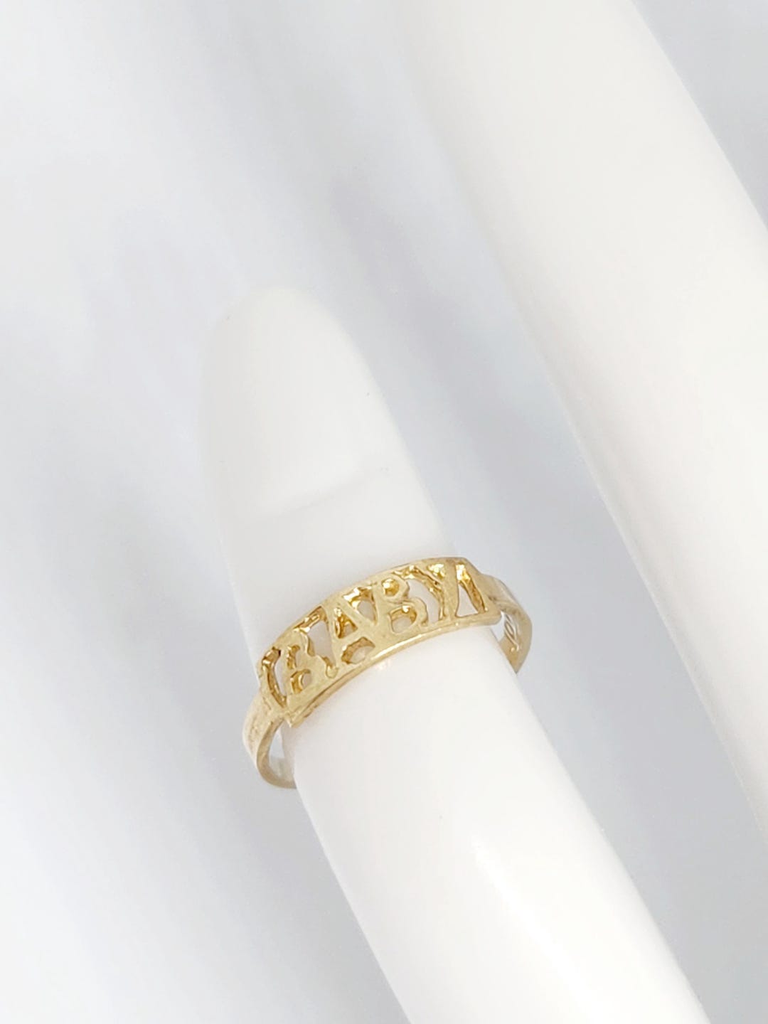 10K Yellow Gold Small BABY Ring, Gold Pinky Ring, Gold Midi Ring, Gold ...