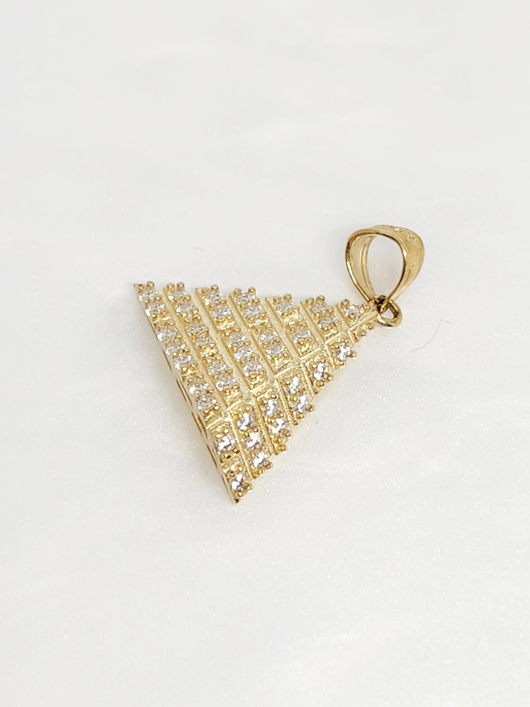 10K Real Gold Pyramid, Solid Gold Pyramid Charm, Gold Egyptian Pyramid ...