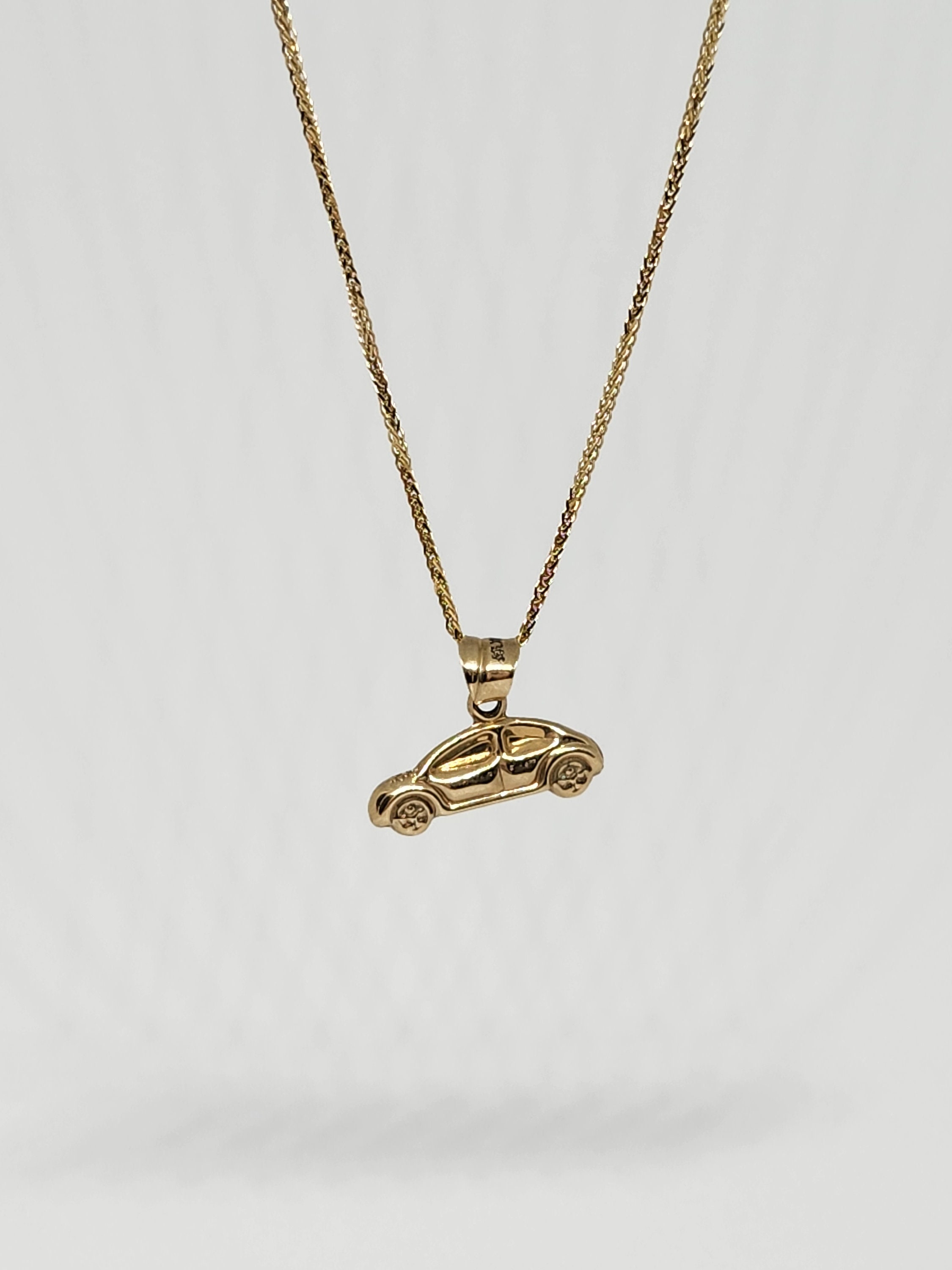 10K Real Gold Motor Car Charm/pendant, Puffy Charm, Puffy Car, Birthday ...