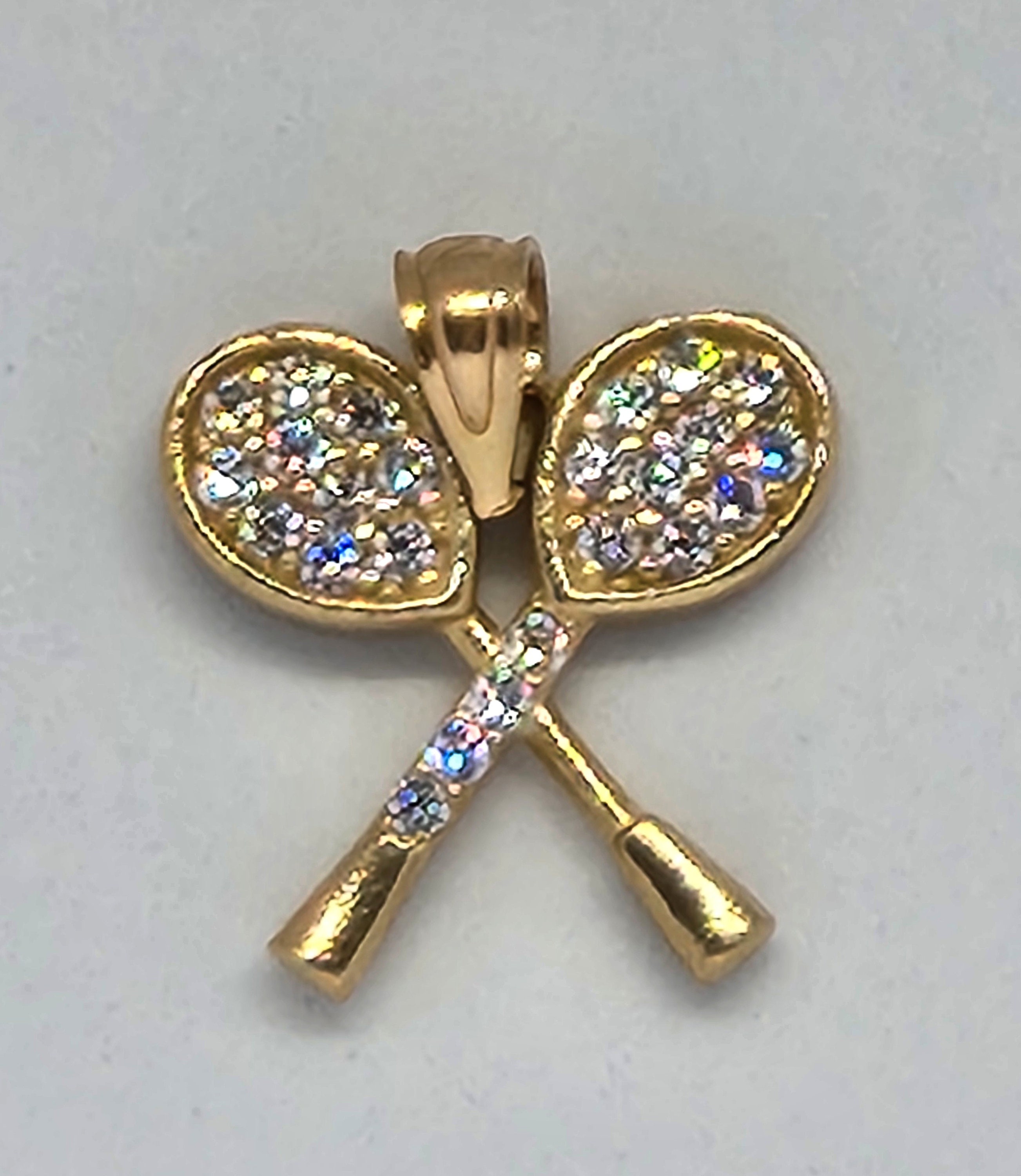 10K Real Gold Tennis Racket Pendant, Gold Tennis Charm, Gold Sport ...