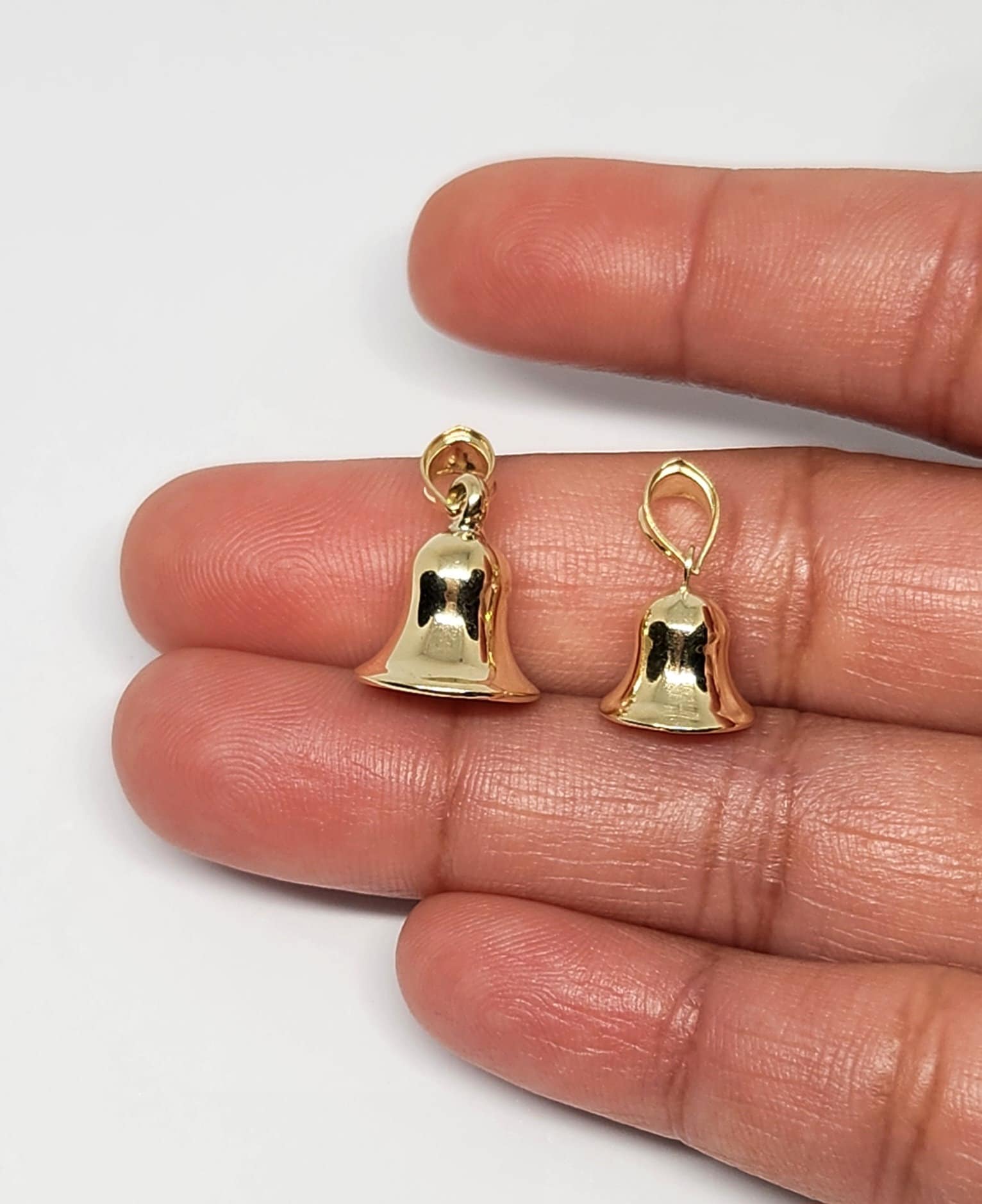 10K Real Gold Bell Charm, Bell With Moving Clapper, Gold Bell With ...