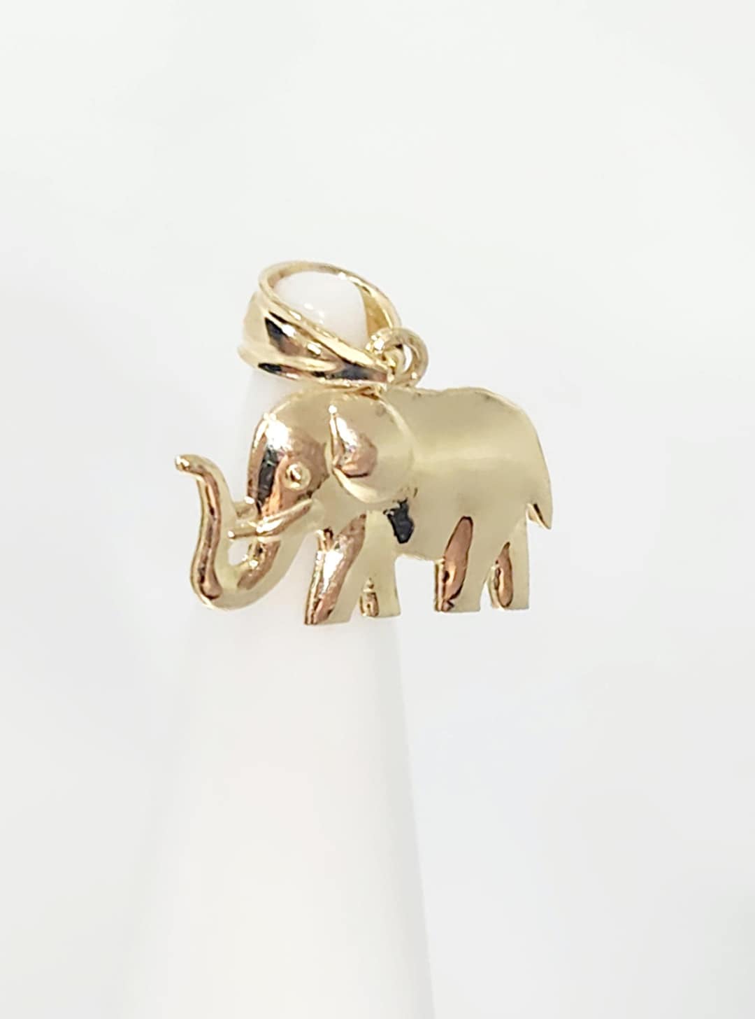 10K Yellow Gold SMALL Elephant Charm, Gold Good Luck Charm, Gold Jungle ...