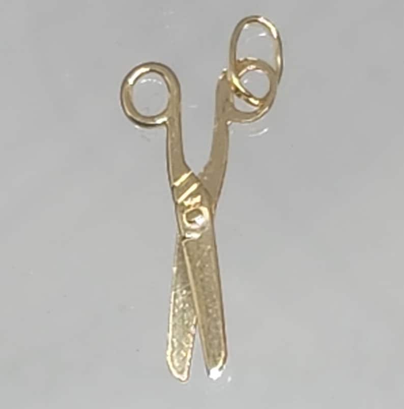 10K Real Gold Scissors Charm, Gold Scissor Pendant, Fully Moveable ...