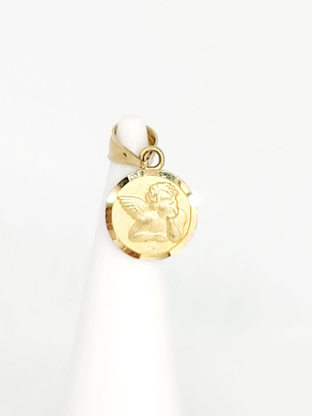 Genuine Gold Cherub Charm, Gold Angel Charm, Gold Thinking Angel Charm ...
