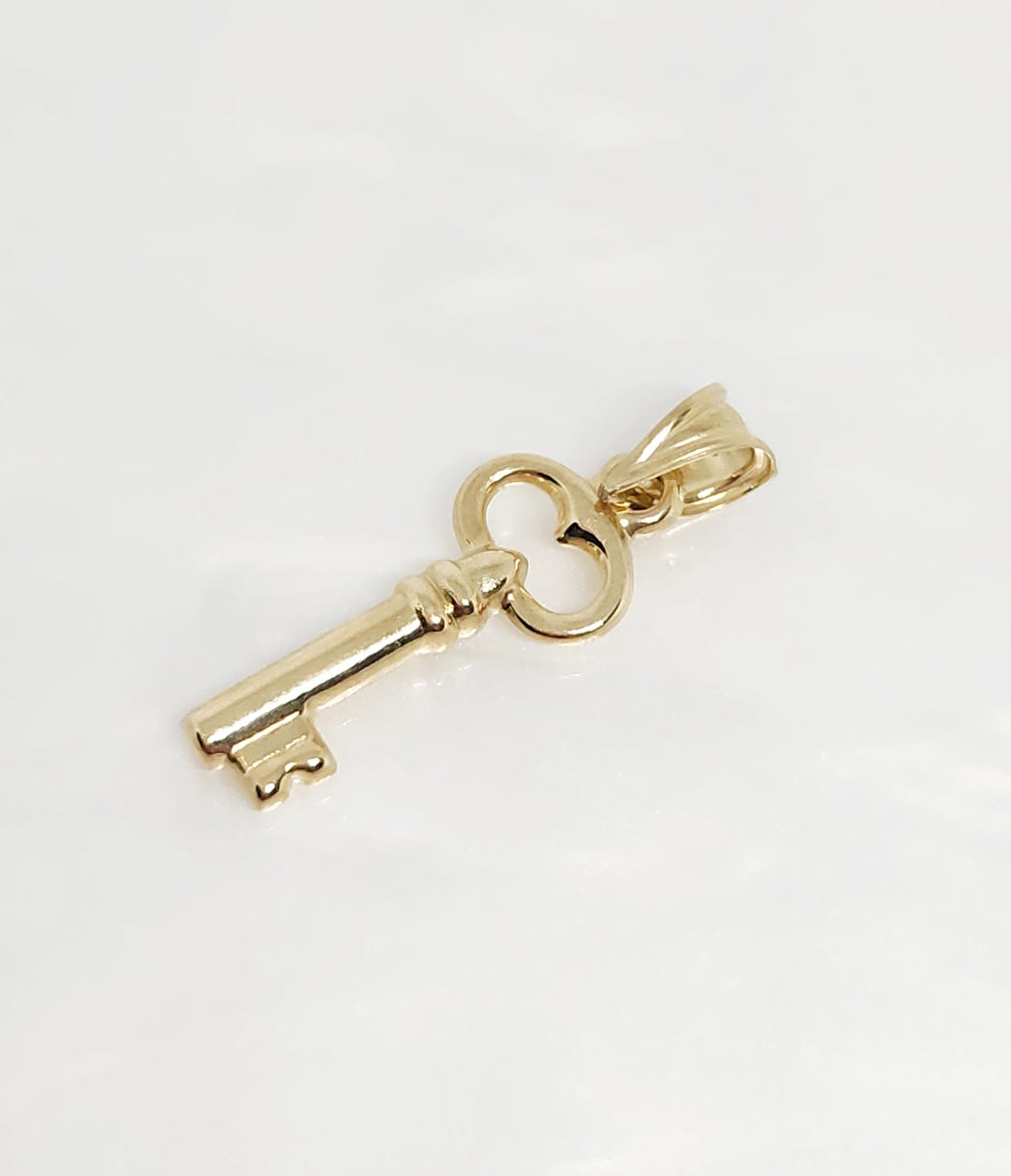 Genuine Gold Small Key, Skeleton Key Charm, Gold Key Luck Charm, Gold ...