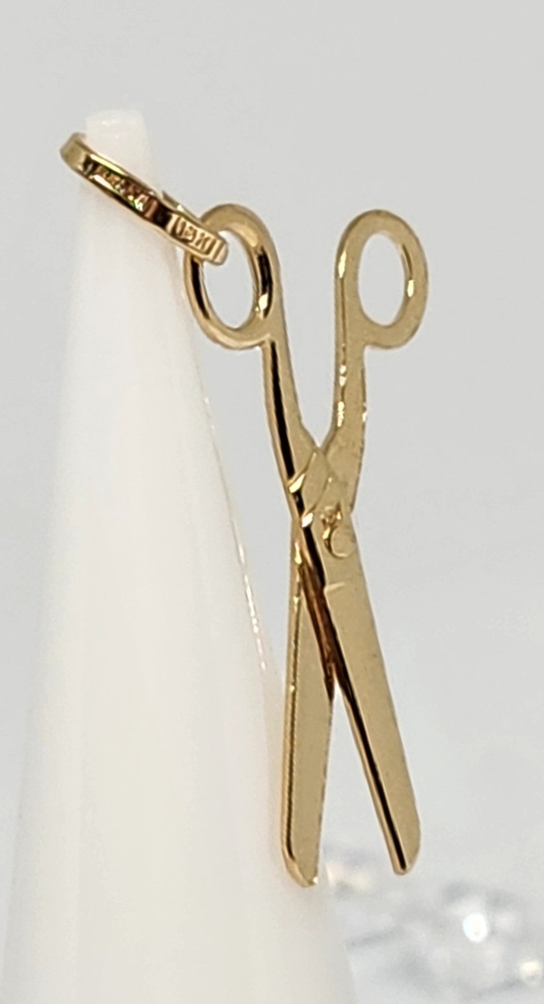 10K Real Gold Scissors Charm, Gold Scissor Pendant, Fully Moveable ...