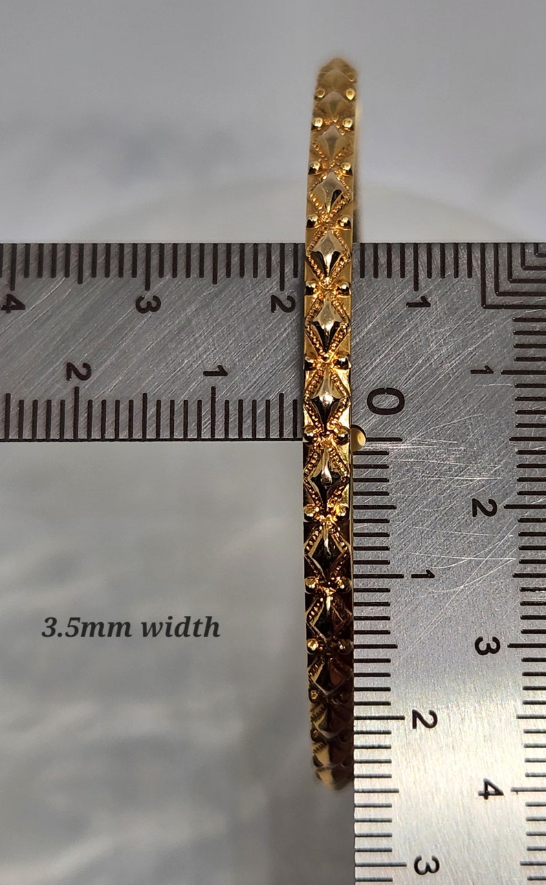 10K Genuine Gold Vintage Bangles, Gold Jingles, Gold Filigree Bangles ...