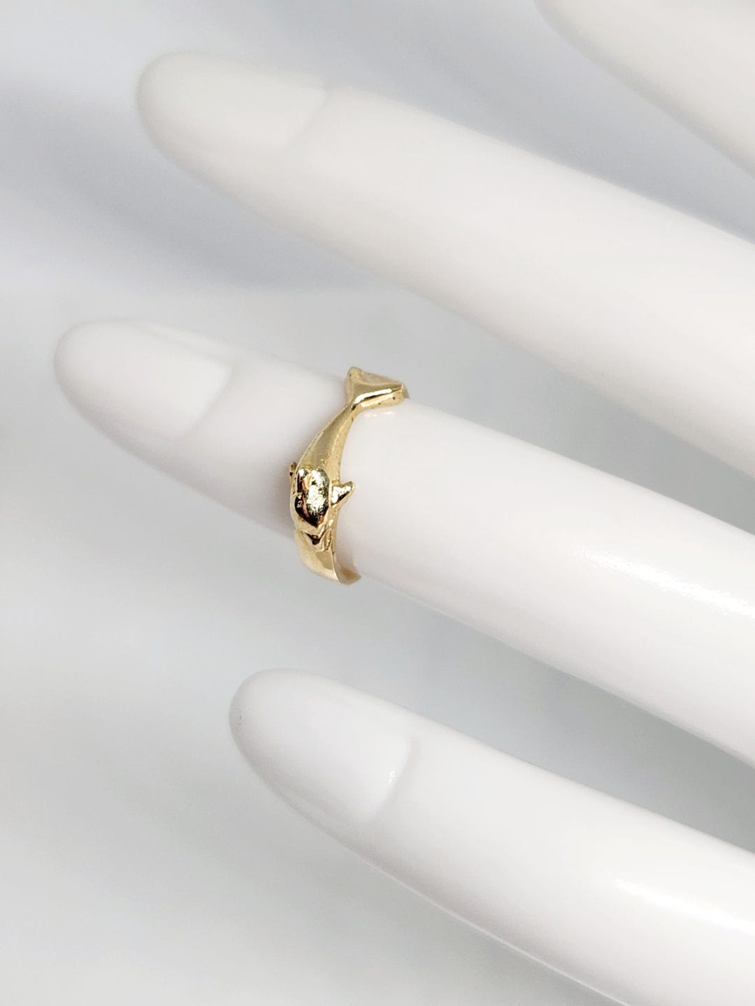 10K Yellow Gold Dolphin Ring, Gold Midi Ring, Gold Toe Ring, Gold Pinky ...