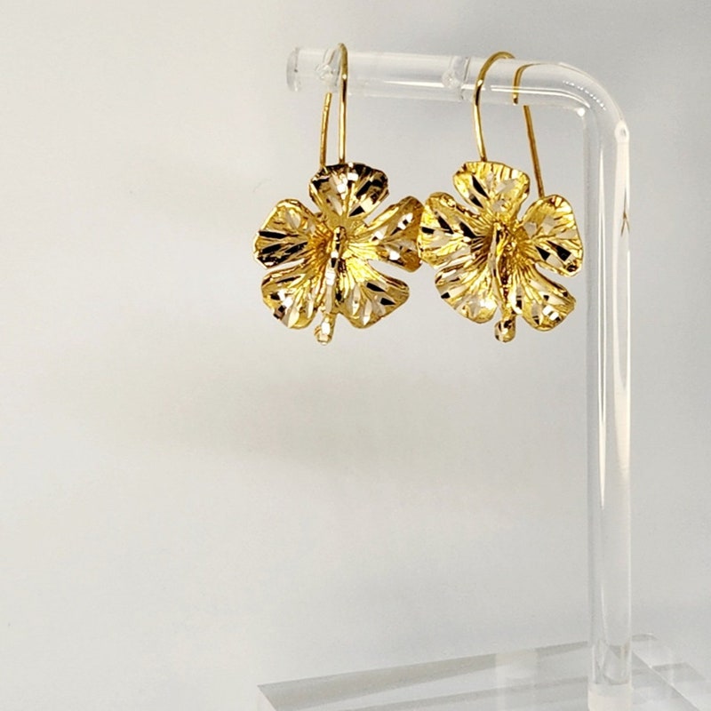 Gold Flower Earrings - Etsy