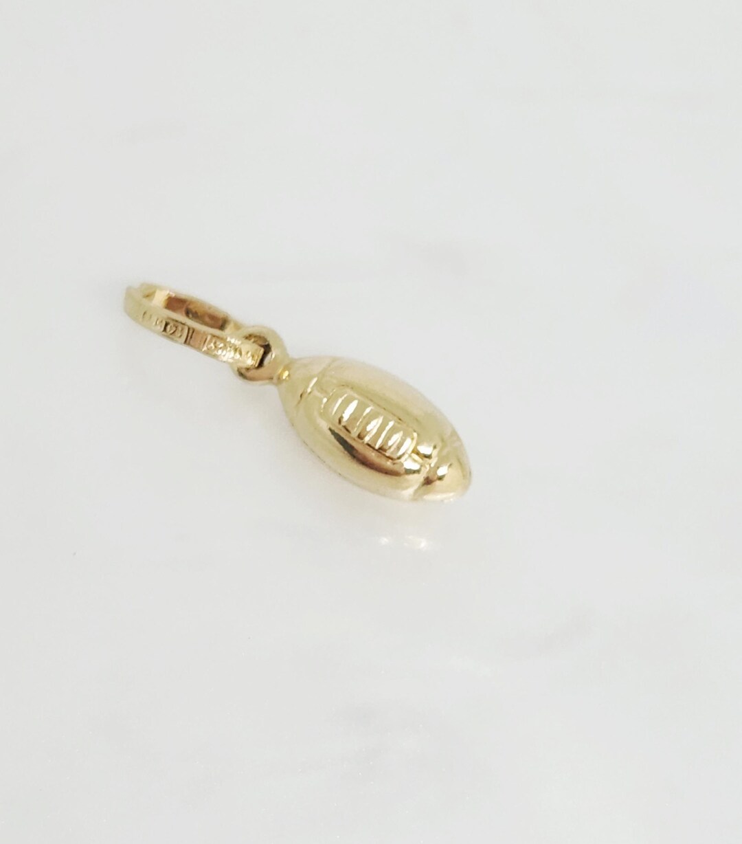 14K Real Gold SMALL Football, Gold Ball Charm, Gold Football Charm ...