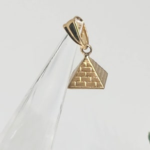 14K Real Gold Pyramid Charm, 3D Pyramid, Puff Charm, 3D Charm, Golf ...