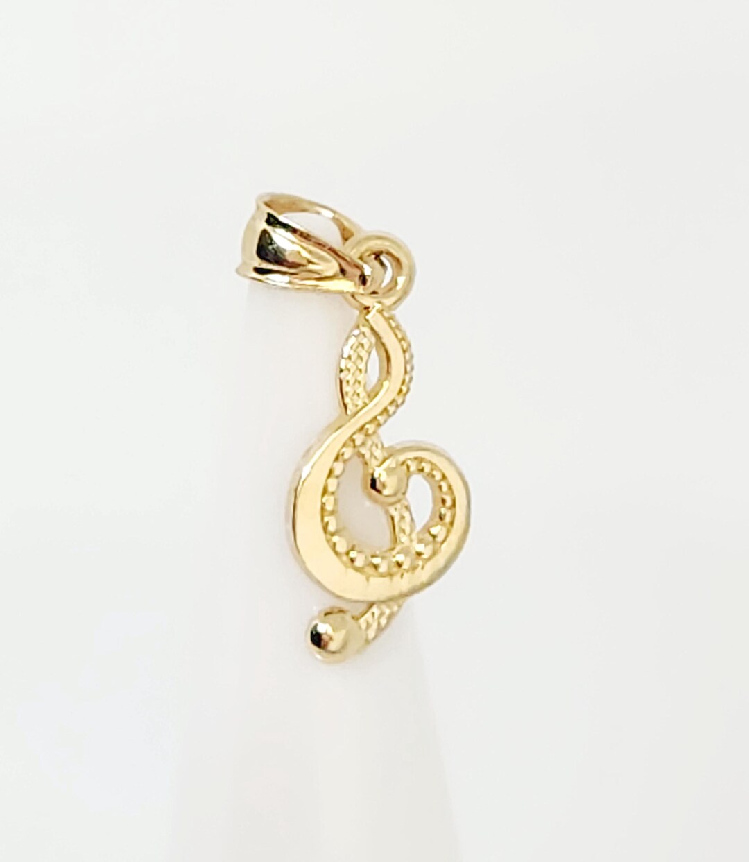 14K Yellow Gold Treble Cleft, MINI Gold Musical Charm, Gold Musical ...