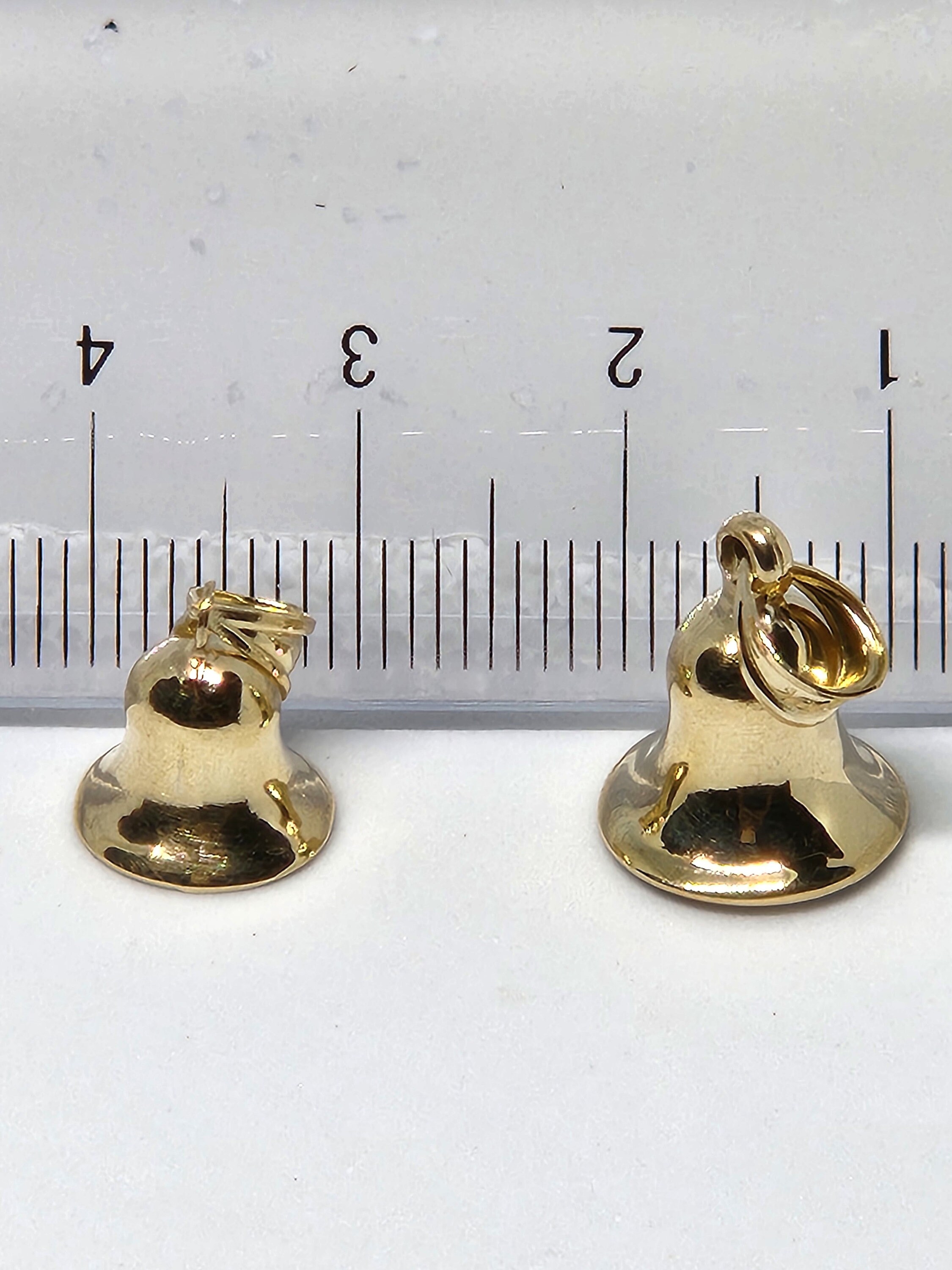 10K Real Gold Bell Charm, Bell With Moving Clapper, Gold Bell With ...