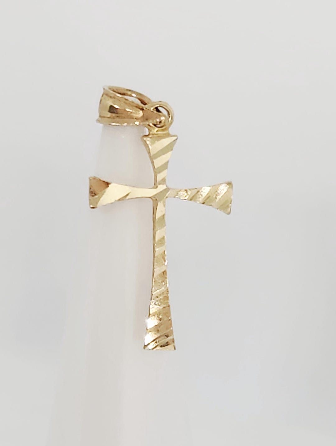 10K Yellow Gold Vintage Small Cross, Gold Diamond Cut Cross, Religious ...
