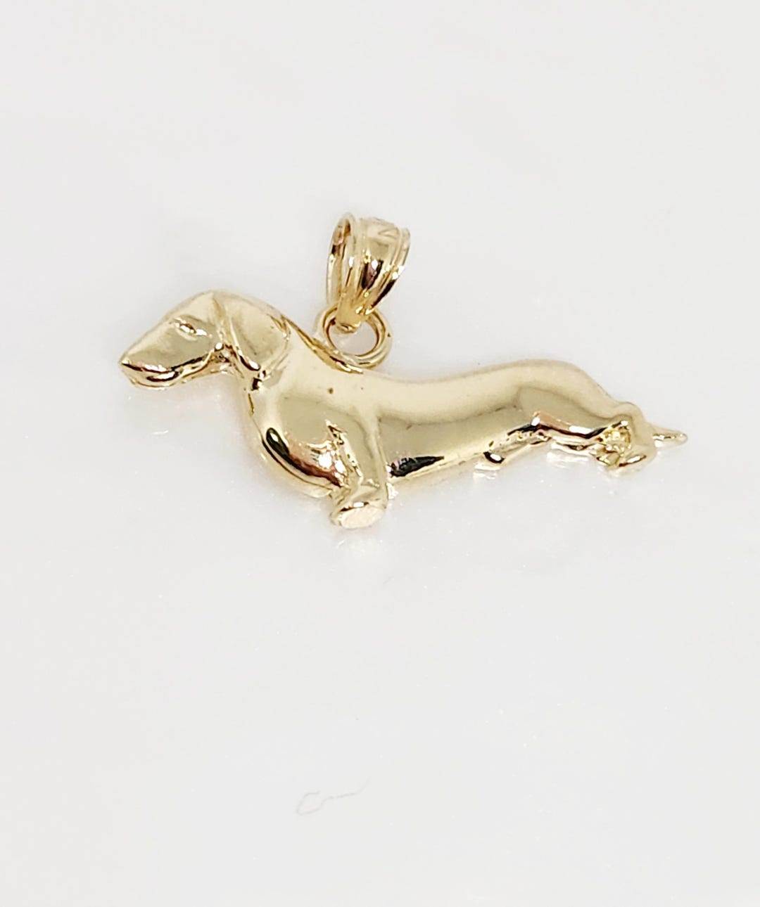 10K Real Gold Dachshund, Gold Weiner Dog Charm, Dog Memorial Gift, Gold ...