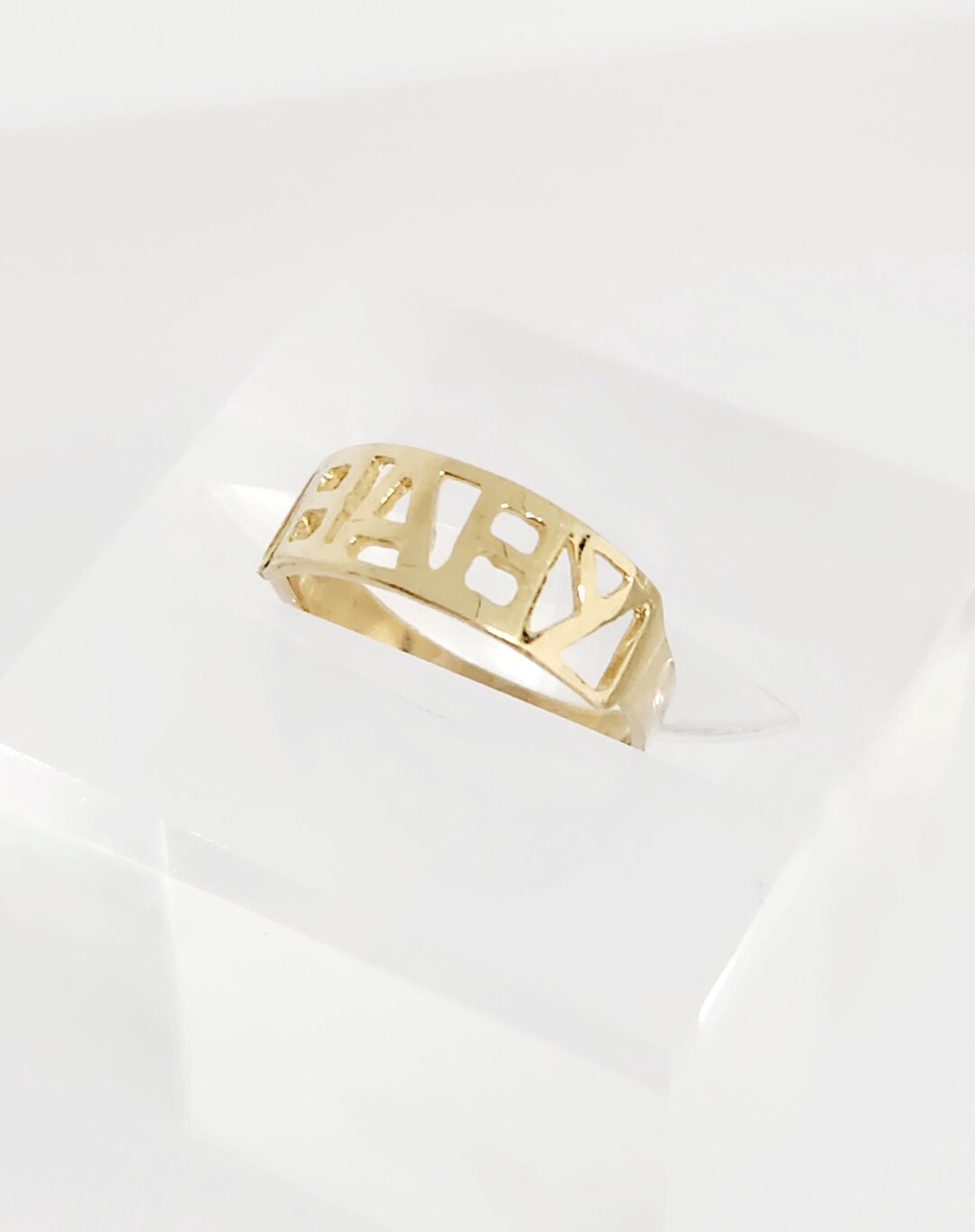 10K Yellow Gold BABY Ring, Gold Pinky Ring, Gold Midi Ring, Gold Child ...