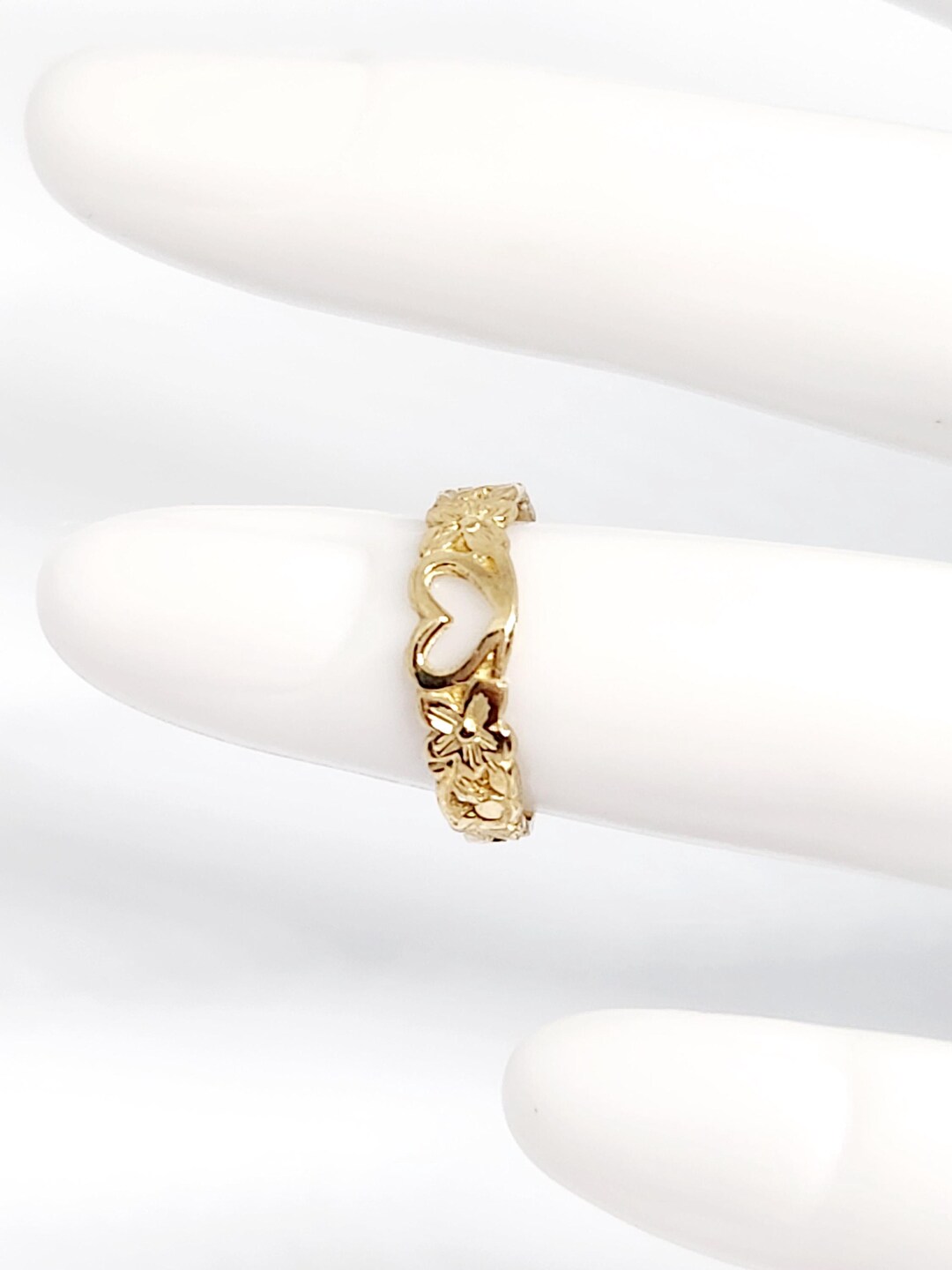 10K Yellow Gold Heart Ring, Gold Pinky Ring, Gold Baby Ring, Gold Child ...