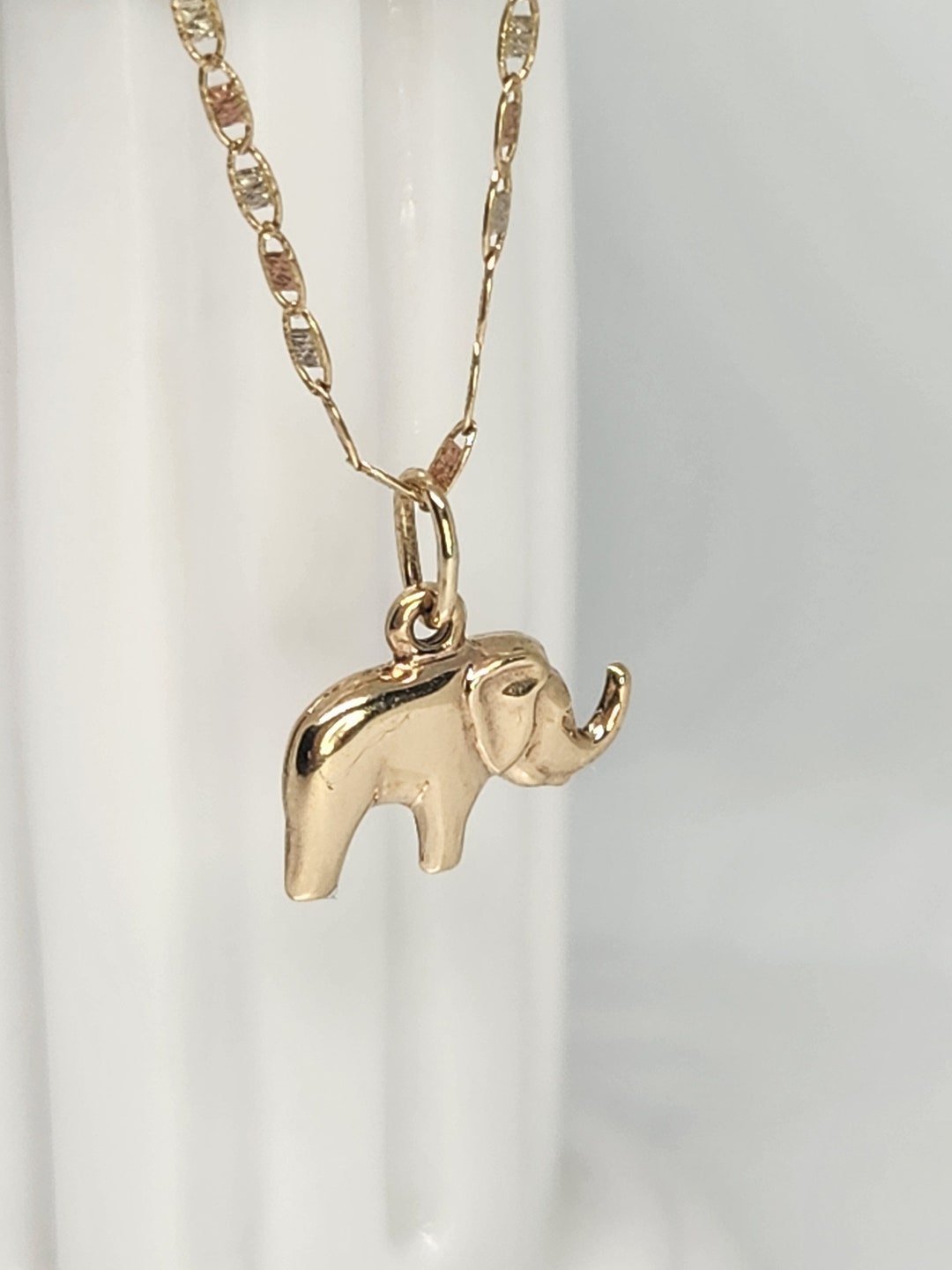 14K Real Gold Elephant Charm, White Gold Elephant Charm, Yellow Gold ...