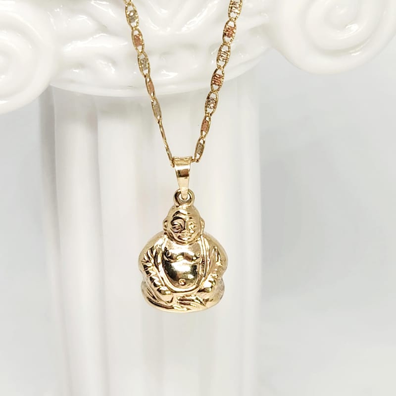 Gold Buddha Pendant - Etsy