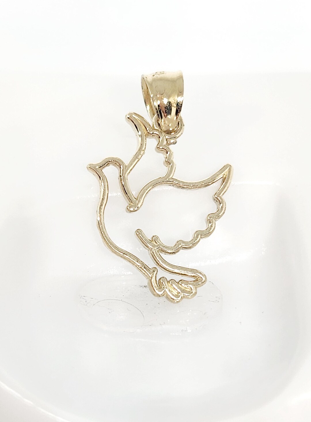 1OK Real Gold Bird, Gold Dove Charm, Gold Bird Charm, Solid Gold Animal ...