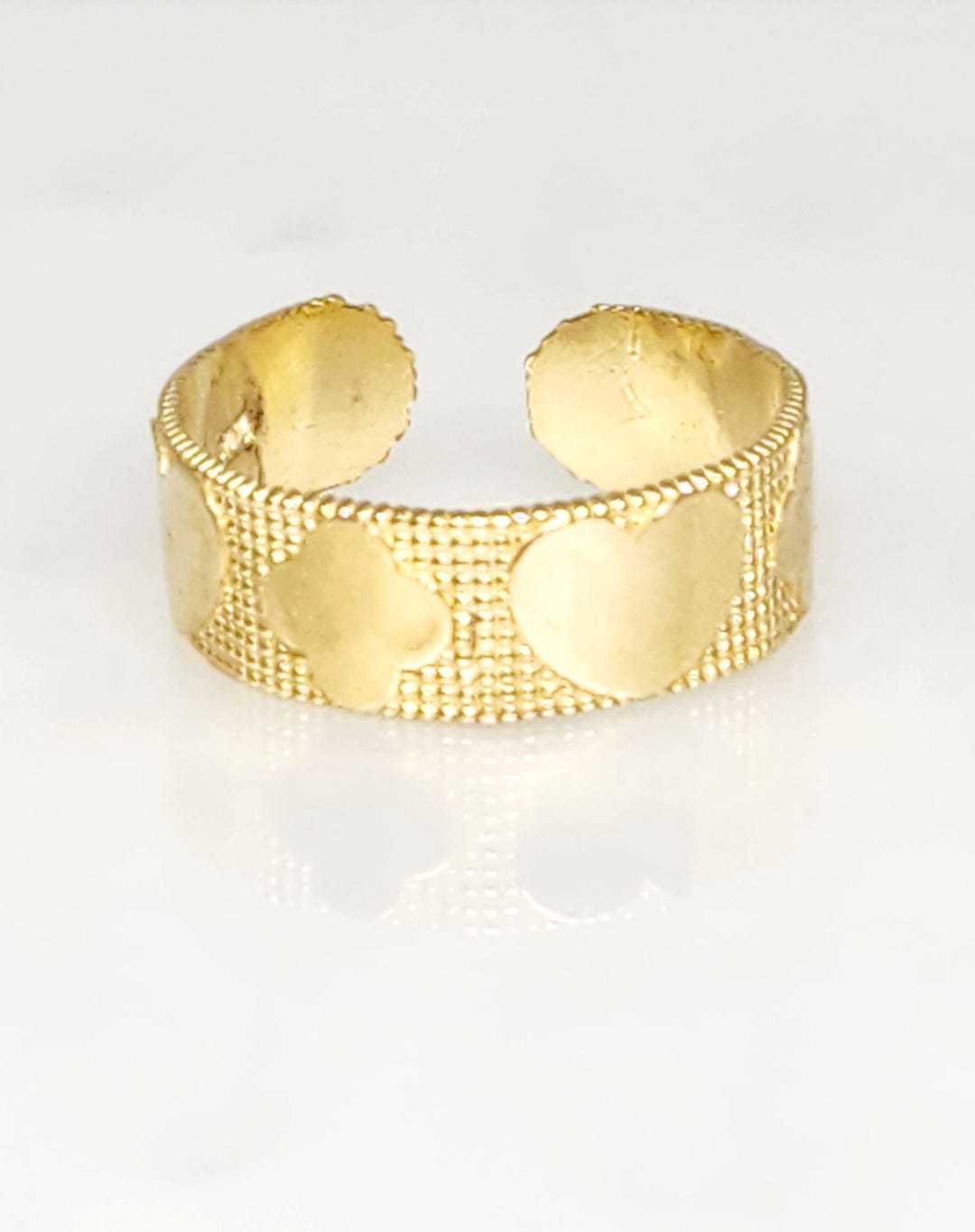 10K Yellow Gold Toe Ring, Gold Midi Ring, Gold Pinky Ring, Gold Heart ...