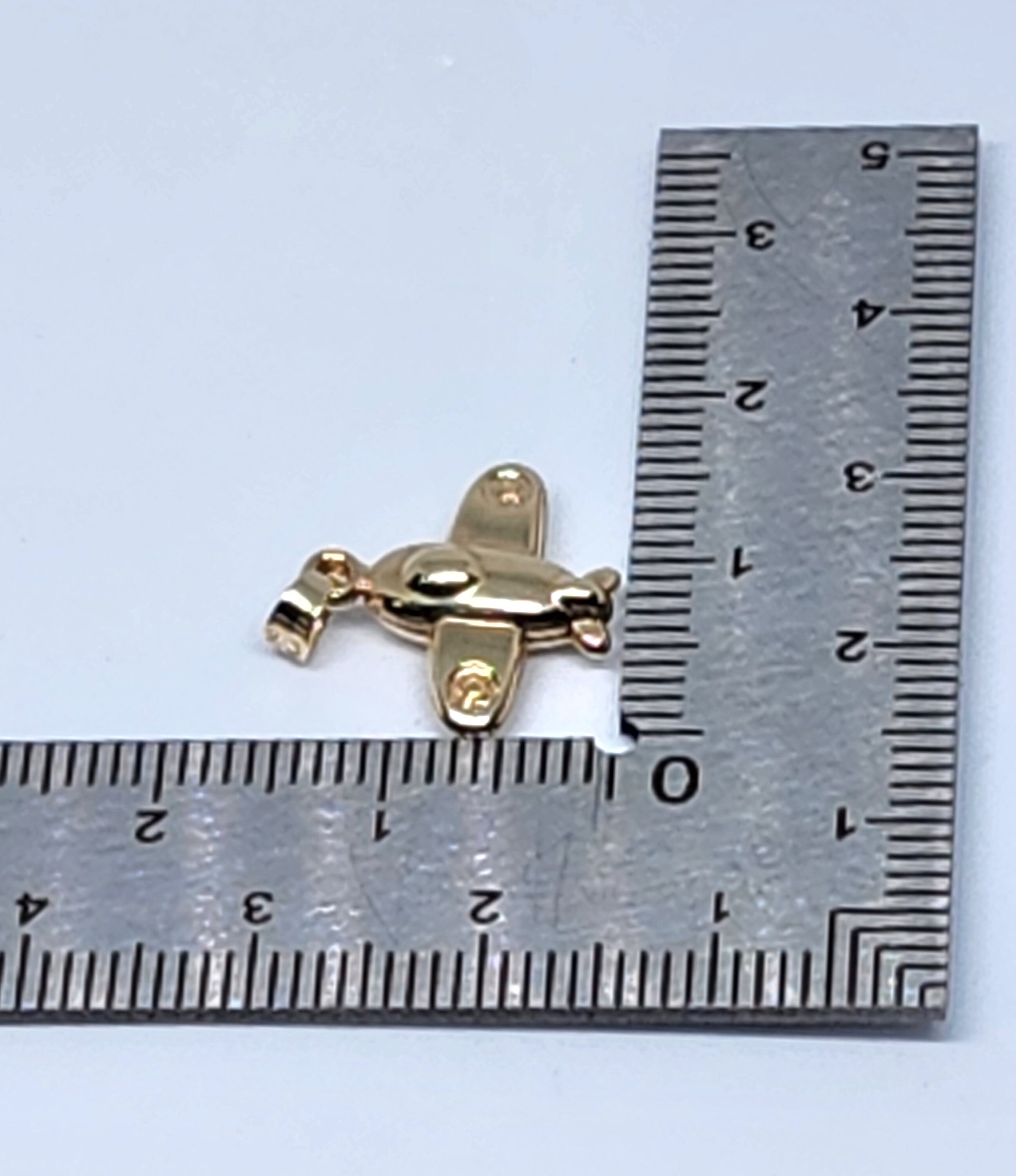 14K Real Gold Small Plane Charm, 3D Charm, Gold Plane, Travel Charm ...