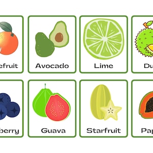 32 Montessori Fruit Flashcards - Printable Learning Cards for Kids - Etsy