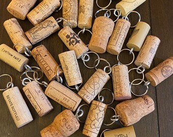 Wine Cork Keychain Recycled Wine Cork Keyring With Charms Gift Idea - Etsy