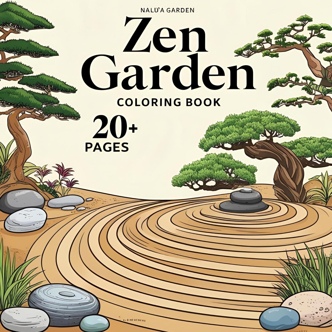 Zen Garden Coloring Book,digital Zen Art, Relaxing Coloring Pages ...