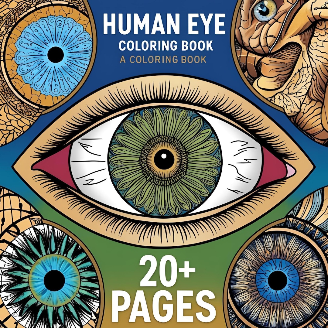 20 Human Eye Coloring Book, Digital Eye Art, Printable Eye Designs, Eye ...