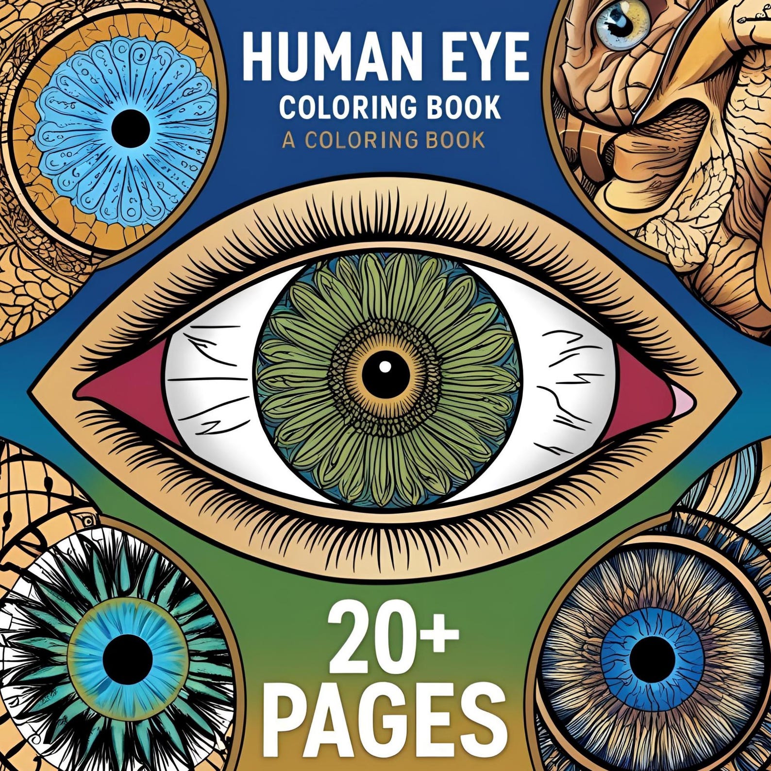 20 Human Eye Coloring Book, Digital Eye Art, Printable Eye Designs, Eye ...