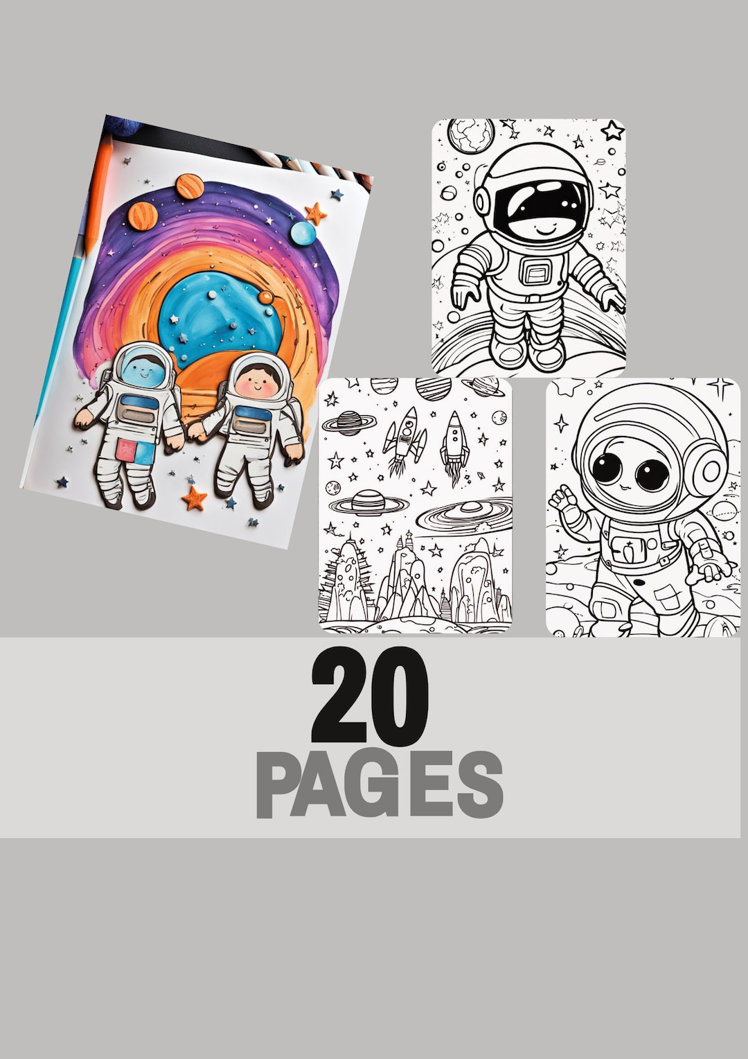 Space Coloring Book, Digital Space Art, Printable Space Designs, Space ...