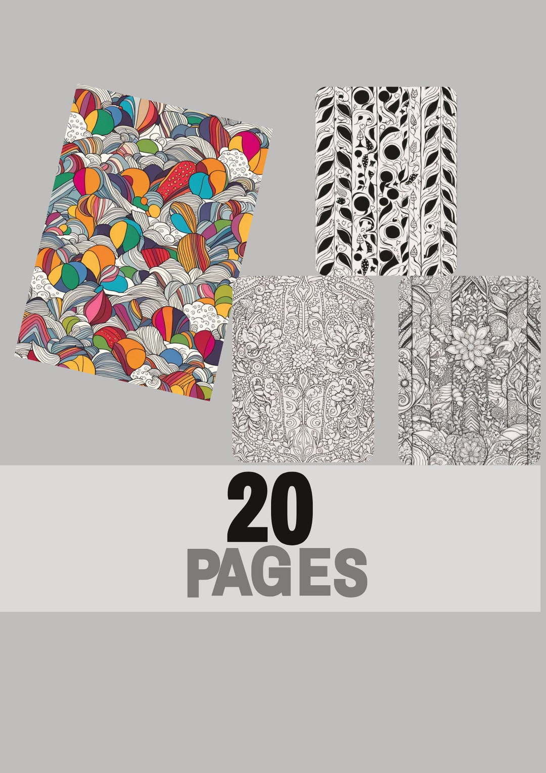 Fun Patterns Coloring Book, Digital Fun Designs, Fun Coloring Pages ...