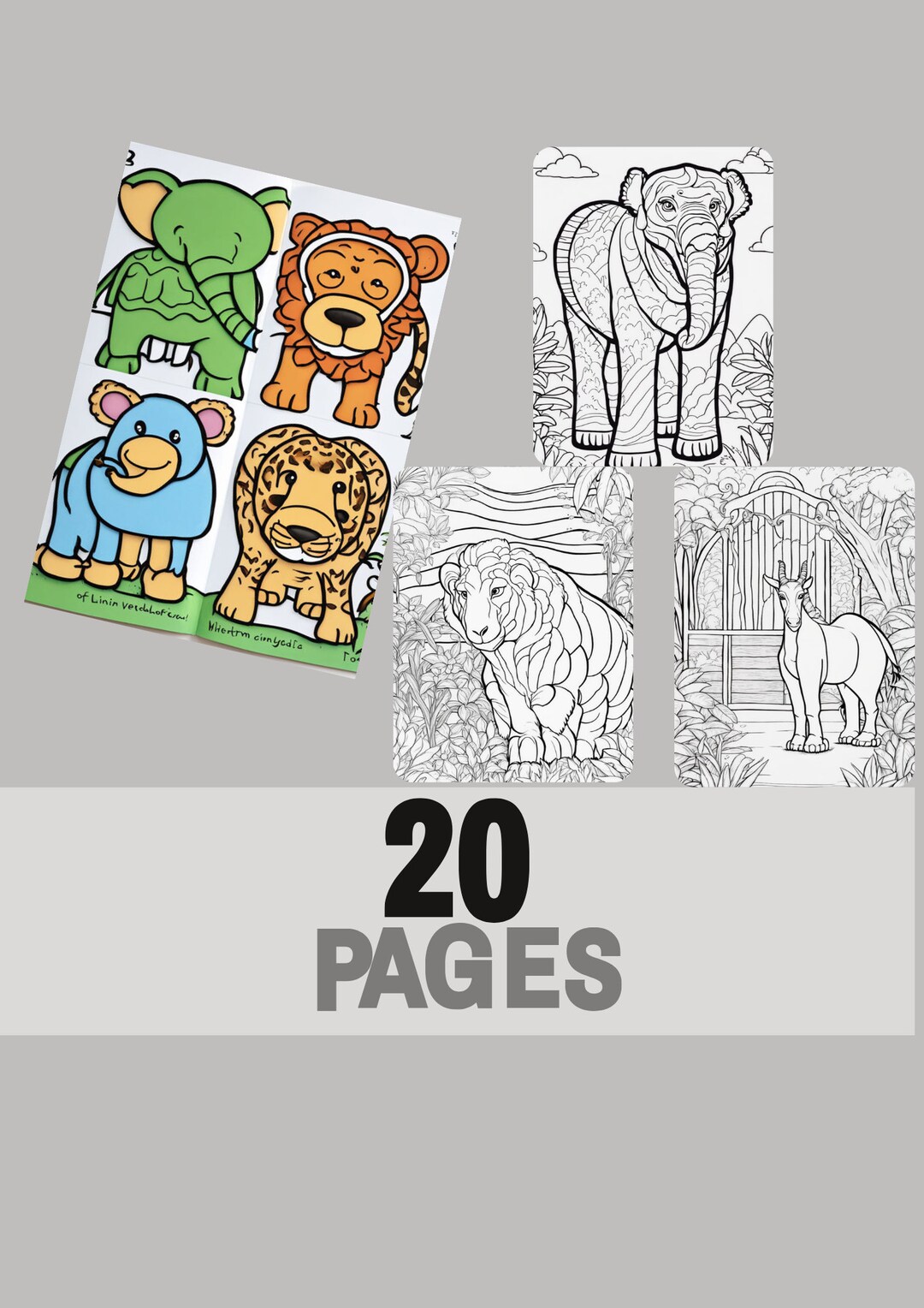 Zoo Coloring Book, Relaxing Coloring Activities, Adult Coloring Pages ...