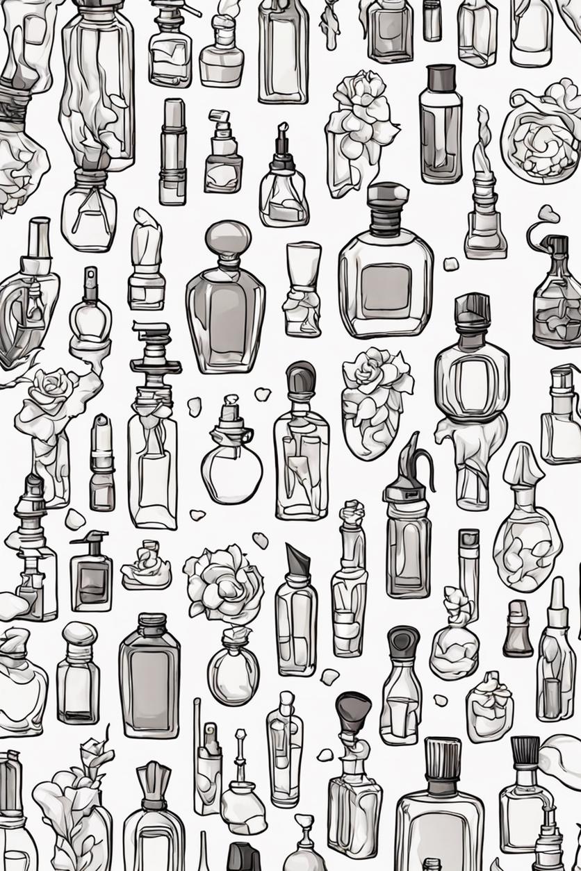 Perfume Bottles Coloring Book, Colorful Perfume Art, Colorful Perfume ...