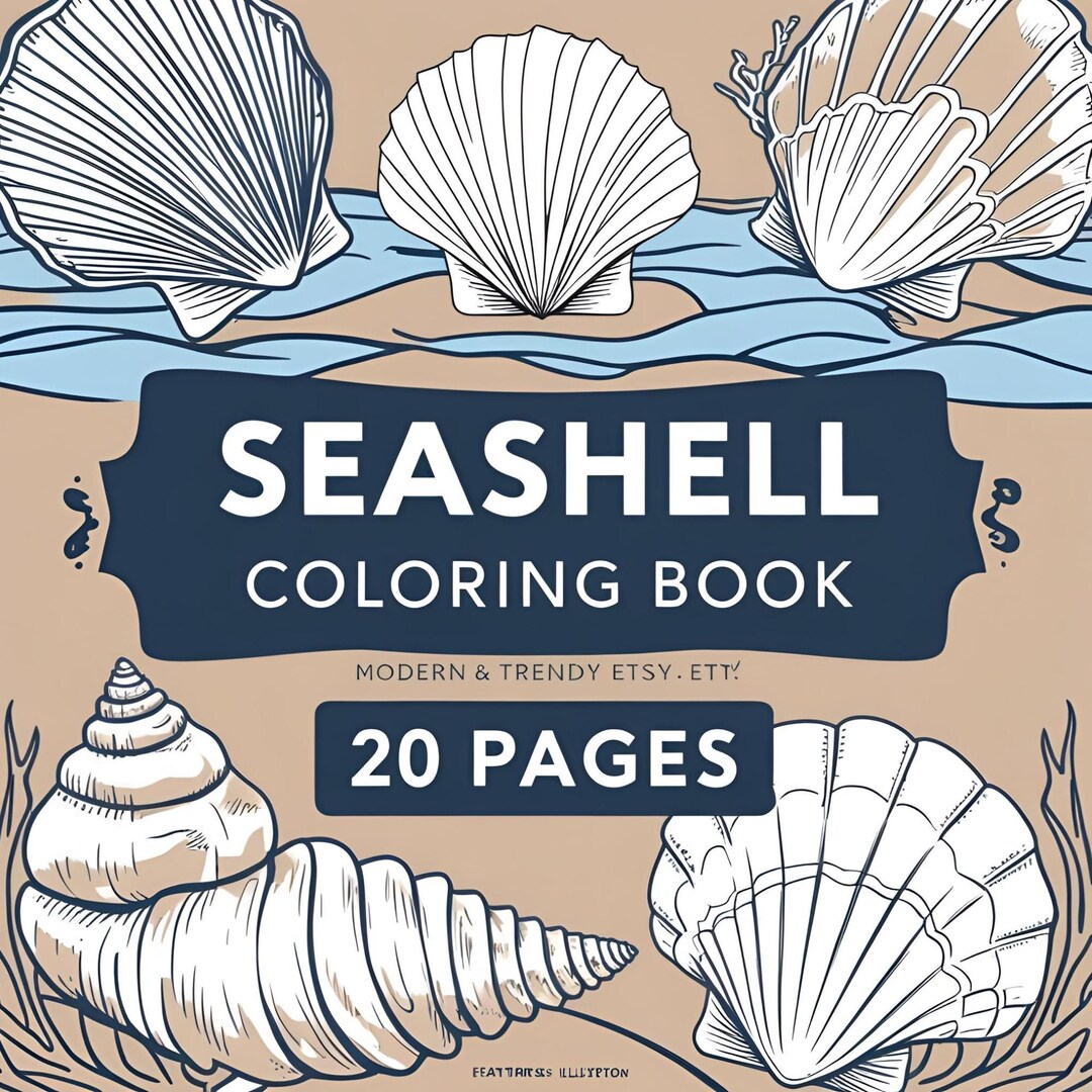Seashell Coloring Book, Coral Reef Coloring Pages, Ocean Life Coloring ...