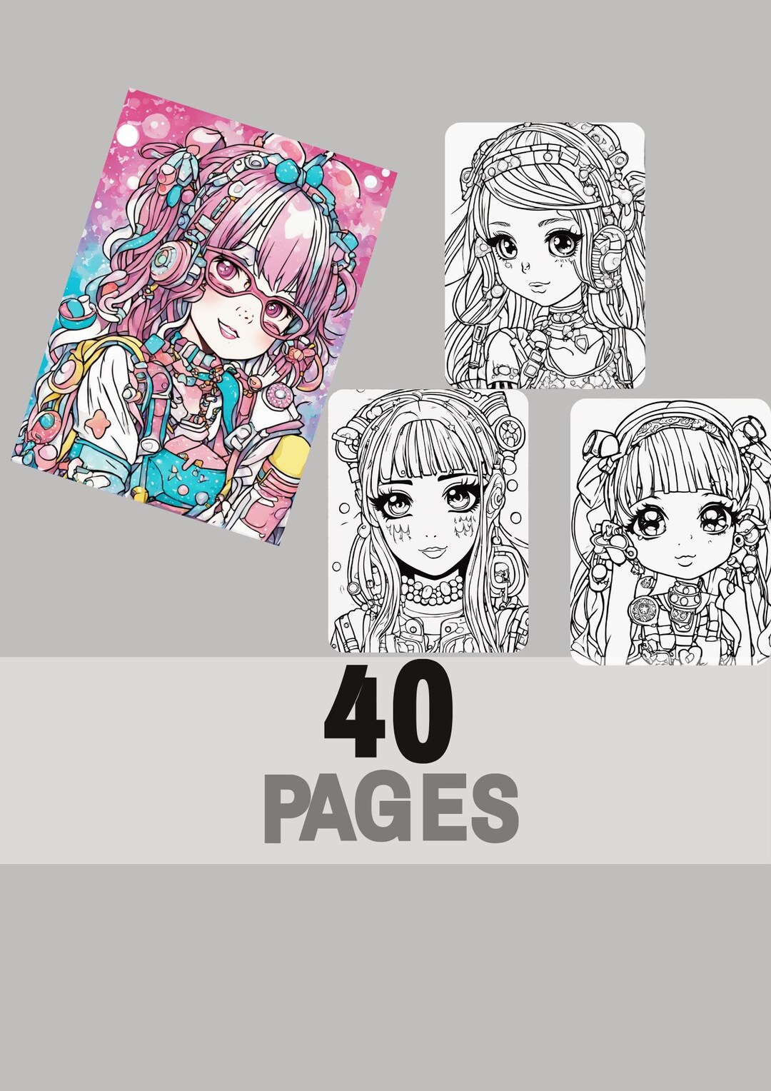 Decora Girls Coloring Book, Kawaii Fashion Coloring, Harajuku Style ...