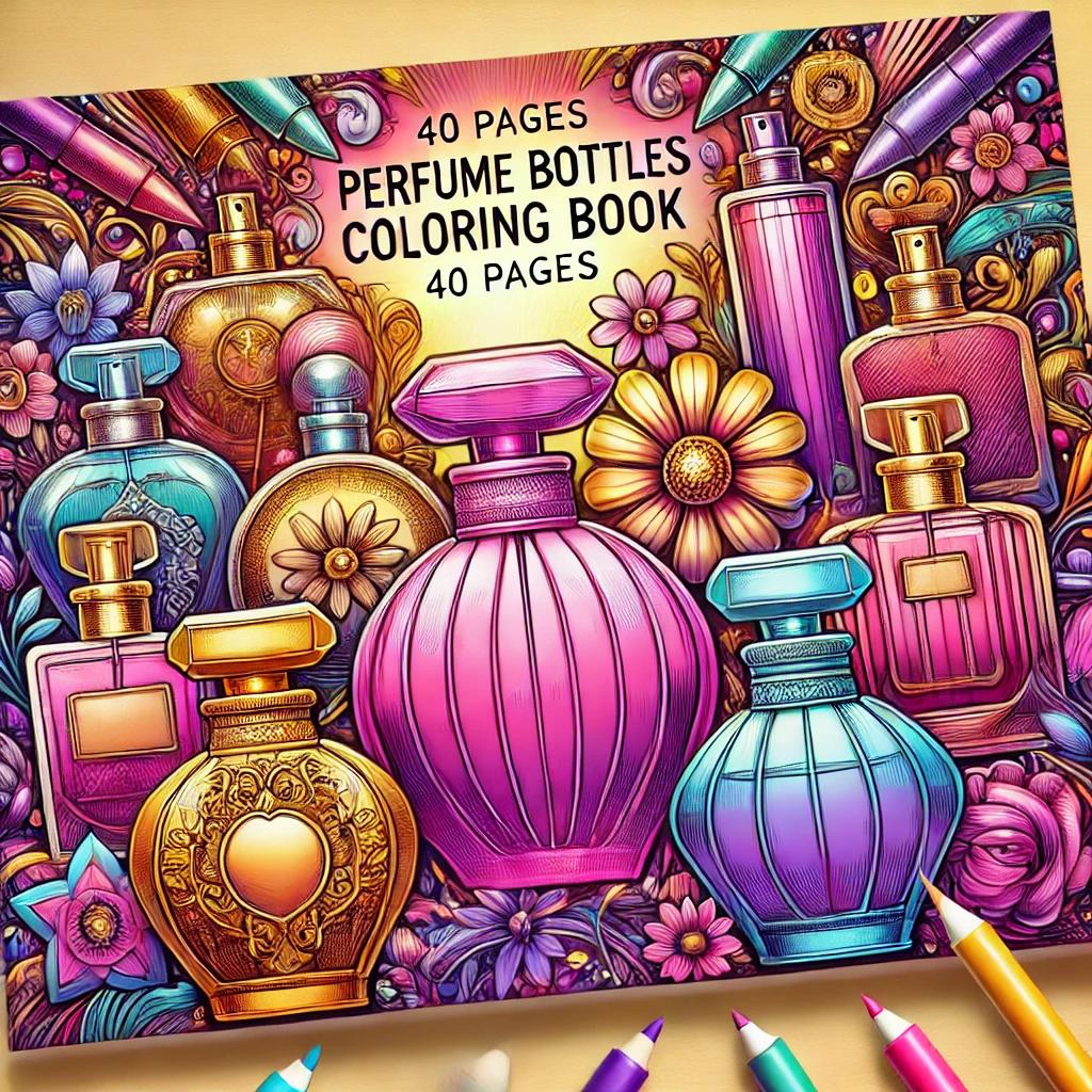 Perfume Bottles Coloring Book, Colorful Perfume Art, Colorful Perfume ...